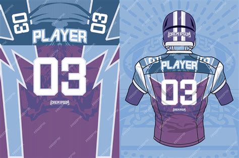 Premium Vector American Football Team Jersey With Custom Colors And Back Numbers