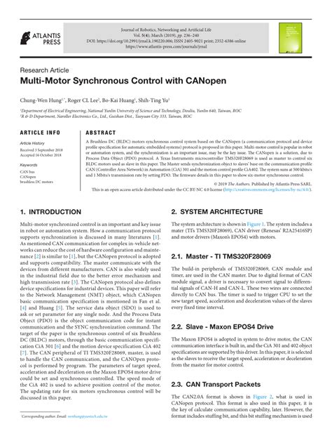 pdf multi motor synchronous control with canopen