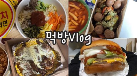 먹방 브이로그ㅣ진라면 콘치즈누룽지통닭 푸라닭 홍루이젠 맥도날드 편의점비빔밥 또보겠지떡볶이 팟타이볶음밥 고추참치라면