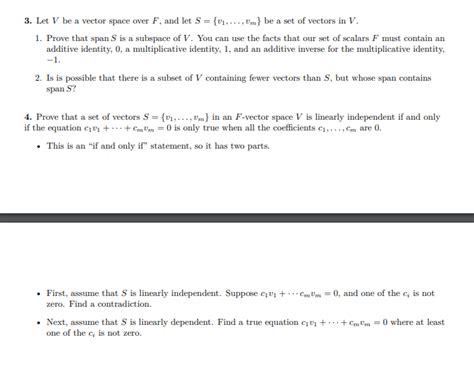 Solved Let V Be A Vector Space Over F And Let Chegg