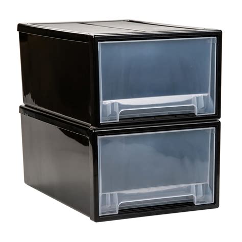 Black Stackable Storage Drawer Large