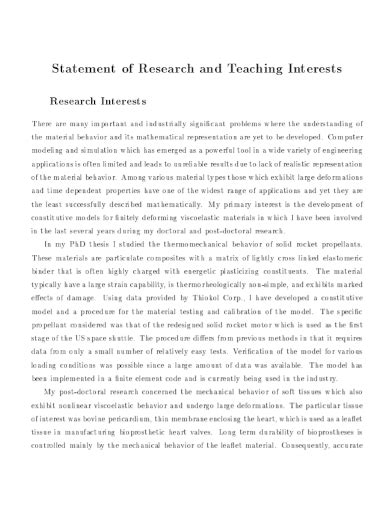 Free 14 Research Interest Statement Samples And Templates Conflict
