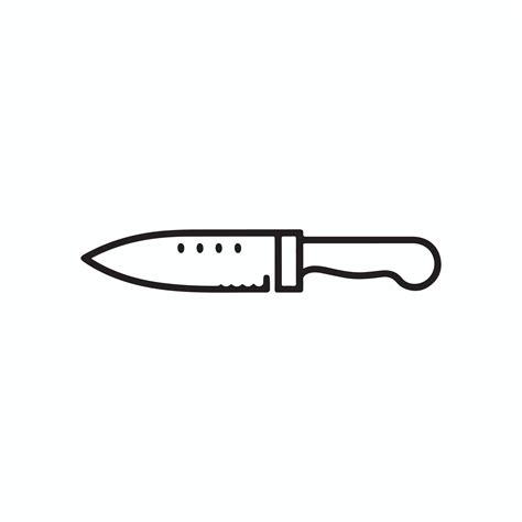 Simple Knife Outline Drawing Icon In Glyph Style Pro Set 47557743