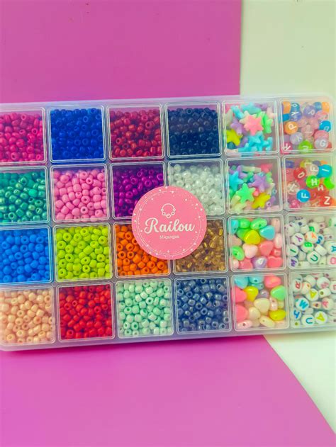 Maleta Kit Miçangas Coloridas Para Montar Pulseiras Letras Silicone Kit Completo Infantil