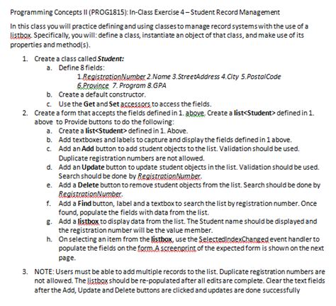 Solved Programming Concepts Ii Prog1815 In Class Exercise