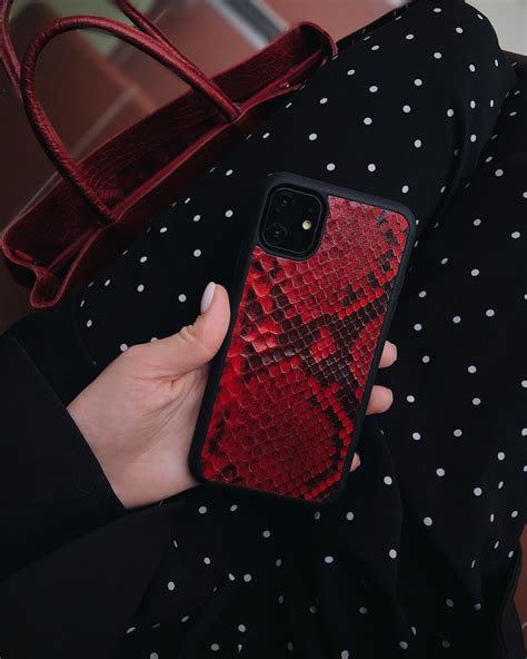 Red Python Leather Iphone 12 Pro Max Case Red Python Skin Etsy