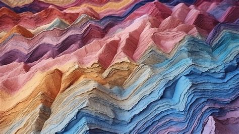 Vibrant Geological Patterns A Multicolored Terrain Depicting Natural