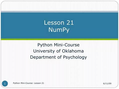 PPT Lesson 21 NumPy PowerPoint Presentation Free Download ID 486876