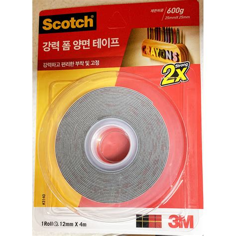 강력 폼 양면 테이프3m 12mmx4m 1개 식자재 업소용 대용량 클로버 종이 잡화 스카치 강력 양면테이프 다용도 프린텍 스코라 최저가 사업자 식자재 식봄