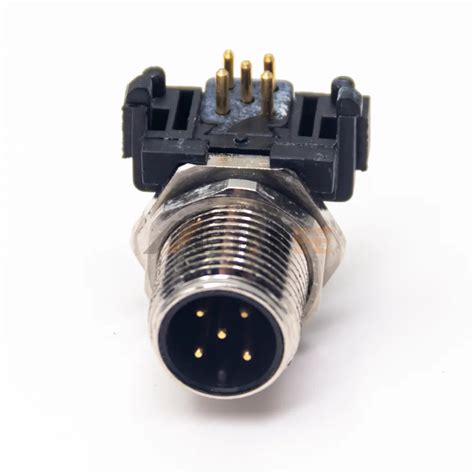 M12 5 Pin A Coded Male Right Angle Connector For Pcb Metabeeai