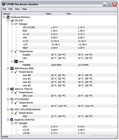 Hwmonitor Temperatur Und Voltage Tool