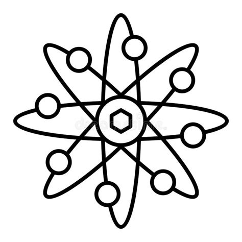 Atom Thin Line Icon Physics Science Concept Vector Graphics Stock Vector Illustration Of