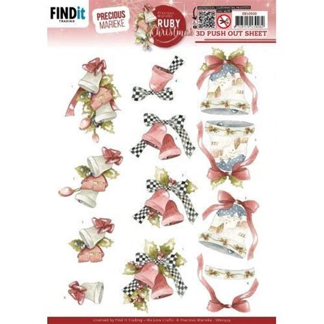 3d Push Out Precious Marieke Ruby Christmas Ruby Bells Hobbyvision