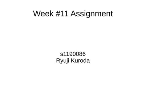 Week11 Assignment
