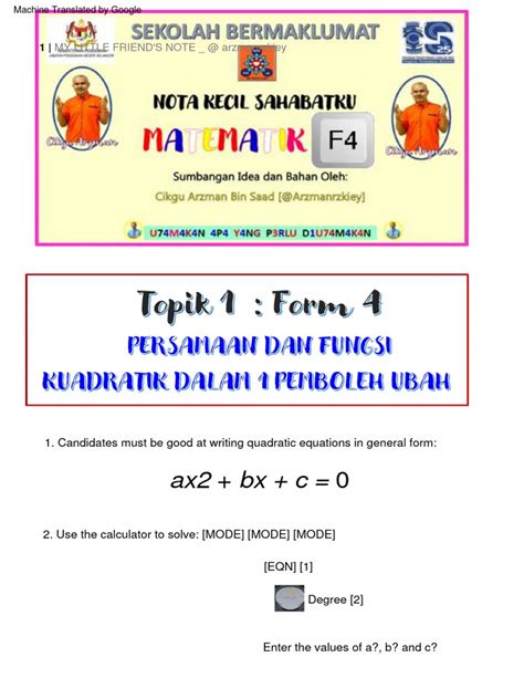 Nota Kecil Math T4 Pdf Argument Inductive Reasoning