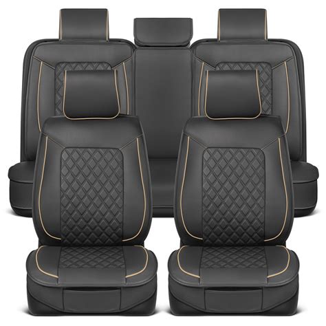 Motorbox Car Seat Covers Prestige Edition Faux Leather Black And Beige