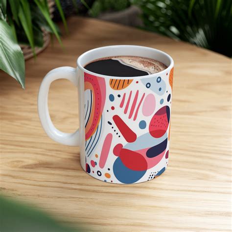 Abstract Shapes Coffee Mug Artsy Coffee Mug Abstract Art Mug Trippy
