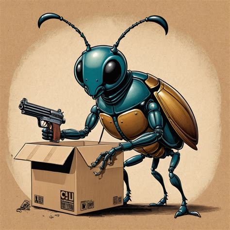 Giant Beetle Emerging From Cardboard Box Stable Diffusion Online