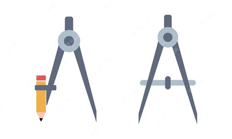 Premium Vector Student Compass Web Icon Compass And Divider Set Sign