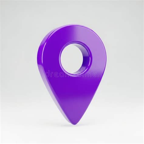 Shiny Purple Location Pin Icon On A Plain Background Stock Illustration