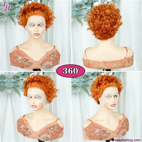 Orange Pixie Wig Lace Front Pixie Wig Pixie Wigs Human Hair