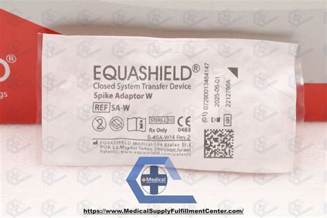 New Equashield Sa W Box Of 60 Closed System Drug Transfer Device And Components Spike