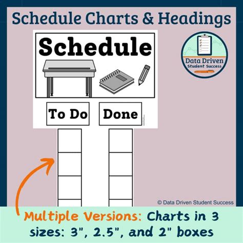 Visual Schedule Chart And Headings For Special Education And Aba