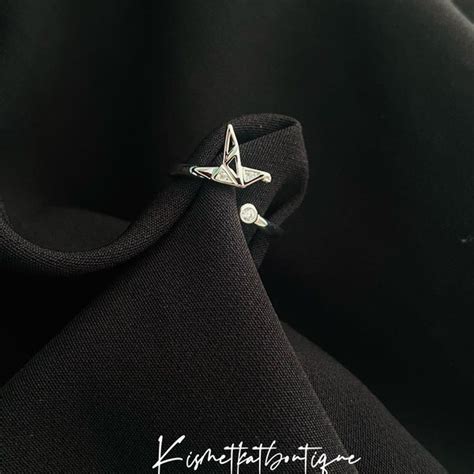 Origami Crane Ring Etsy