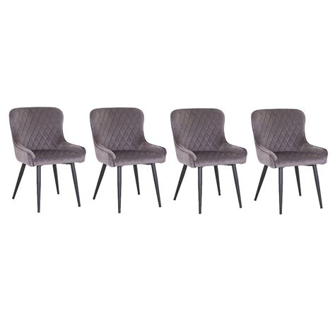 Bronte Living Velvet Dining Chair With Metal Legs Rubber Protectors