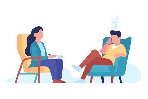 Therapy Session Man Talking With Psycho Graphic By Vectorbum