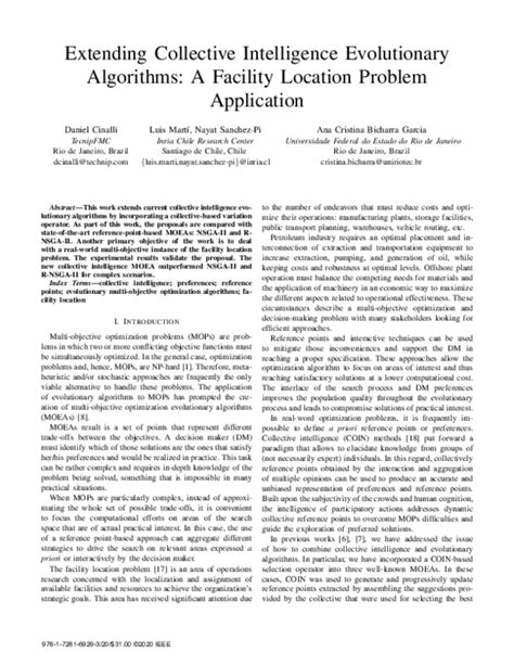 Pdf Extending Collective Intelligence Evolutionary Algorithms A Facility Location Problem