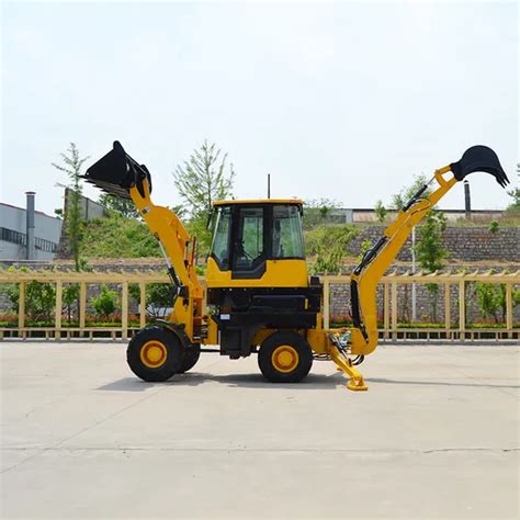 Wheel Backhoe With High Reach Boom Enabling Deep Excavation And