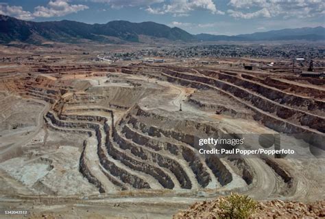 Aerial View Of The Berkeley Pit An Open Pit Copper Mine By The City
