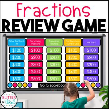 Fractions Review Game Activity Math Test Prep Equivalent Fractions