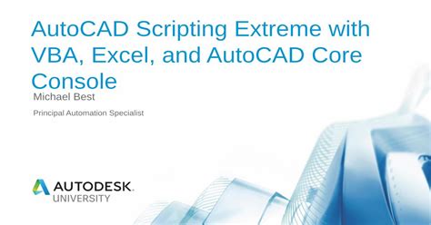 Autocad Scripting Extreme With Vba Excel And Autocad Pdf Document