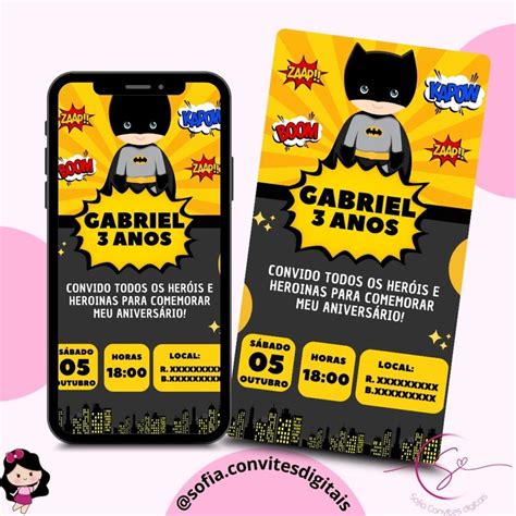 Convite Batmam Tradicional Elo7 Produtos Especiais