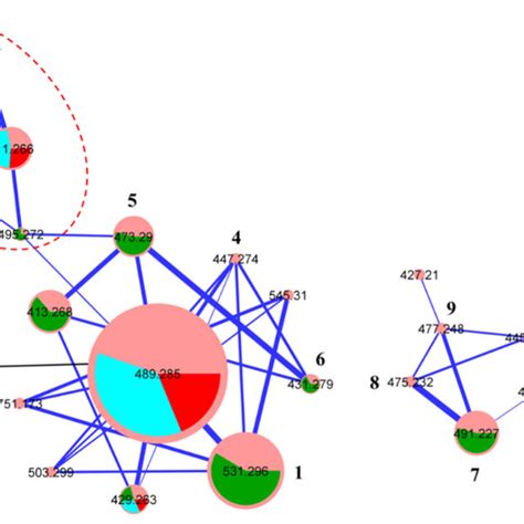 Gnps Molecular Networking Revealing Cluster For Left Download Scientific Diagram