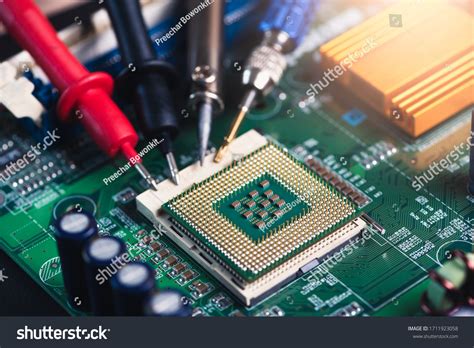 Technician Laying Cpu On Socket Computer Stock Photo Edit Now 1711923058