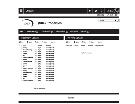 Digital Workspace Sharepoint Template Wireframe Jason Morees Portfolio