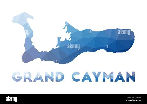 Low Poly Map Of Grand Cayman Geometric Illustration Of The Island