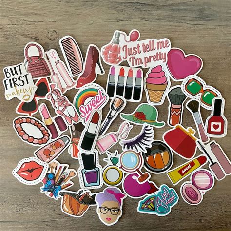 Scrapbook Makeup Stickers Etsy