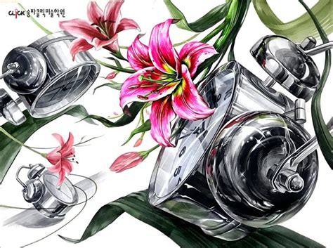 송파클릭미술학원🐤 On Instagram 백합꽃 자명종시계🤩🤩 기초디자인 기디 백합기초디자인 시계기초디자인 자명종기초디자인 기디구성 기초디자인