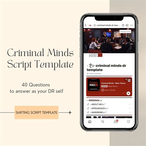 Criminal Minds Shifting Script Template Shifting Script Template Detailed Shifting Script Etsy