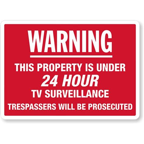 Warning Property Under Surveillance Metal Aluminum Sign Size 8 X 12