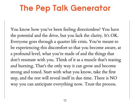 Pep Talk Generator Will Encourage You When You Need Confidence The Muse