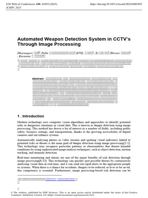 Automated Weapon Detection System In Cctvs Throug Pdf Closed