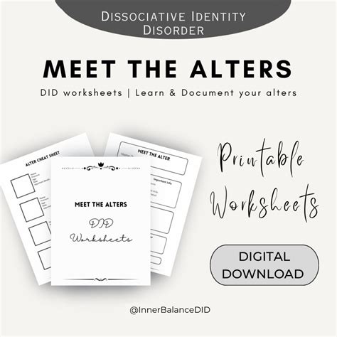 Did Alter Worksheets Printable Workbook For Therapy Pdf Etsy