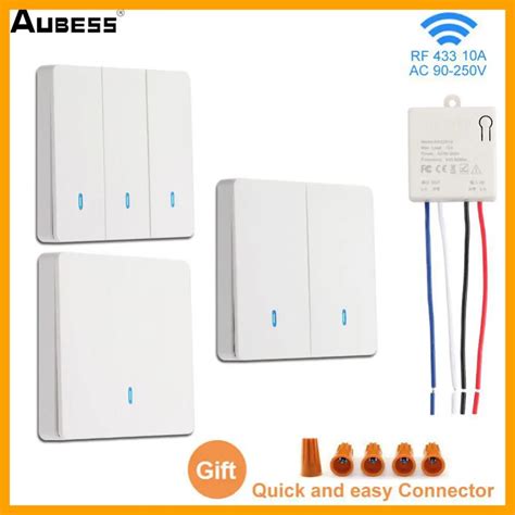 Wireless Smart Switch Light Rf 433mhz Wall Panel Switch Breaker With Remote Control Mini Relay