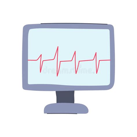 Portable Ekg Monitor Cartoon Vector Illustration Stock Illustration