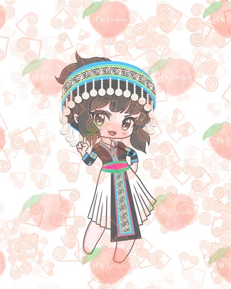 Chibi Hmong Girl 6 Jpeg Png Digital Download Etsy